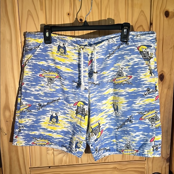 bud light | Shorts | Bud Light Spud Mackenzie Blue And Yellow Swim ...